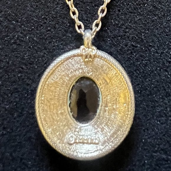 Emmons | Jewelry | Vintage Emmons Amber Colored Pendant Gold Tone ...